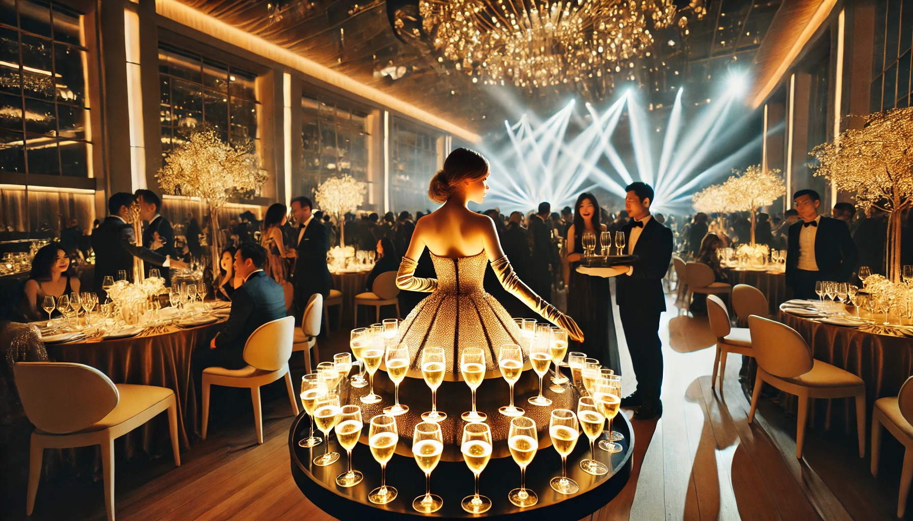 Why a Roaming Champagne Dress is the Perfect Event Entertainment